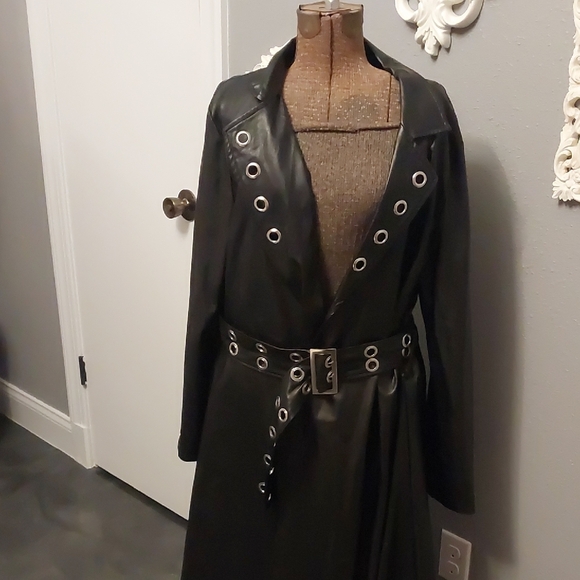 Eien | Jackets & Coats | Black Trench Coat With Grommet Accents | Poshmark